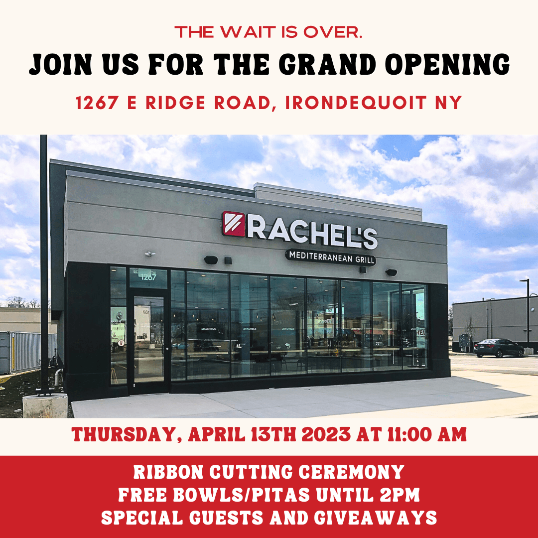 Irondequoit Opening Page | Rachels Mediterranean Grill - Rachels ...